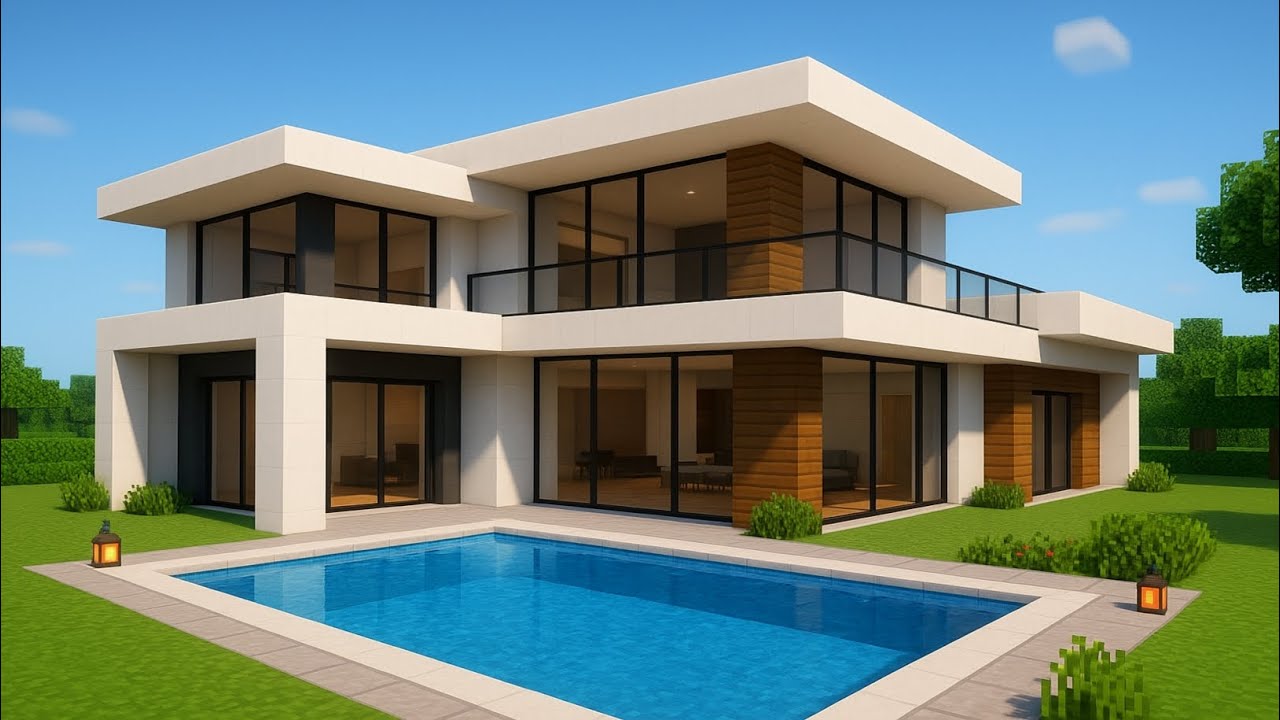 Minecraft Modran House Build Easy modran house tutorial minecraft hindi ...