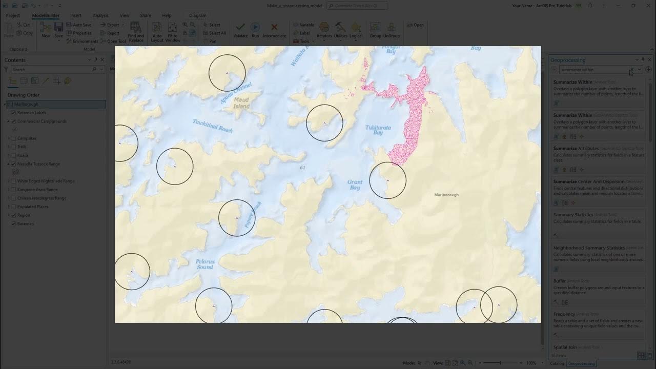 Make A Geoprocessing Model In Arcgis Pro Youtube