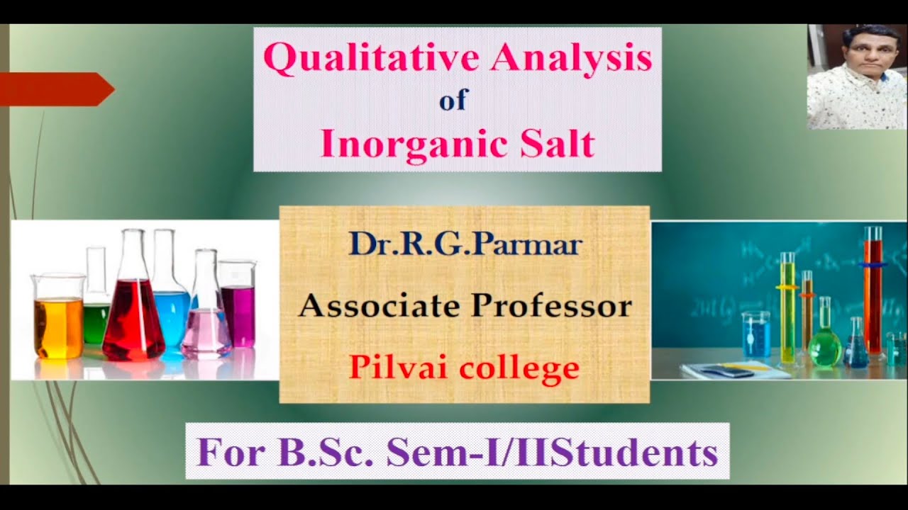 Qualitative analysis of Inorganic Salt I B.Sc. Sem-2 - YouTube