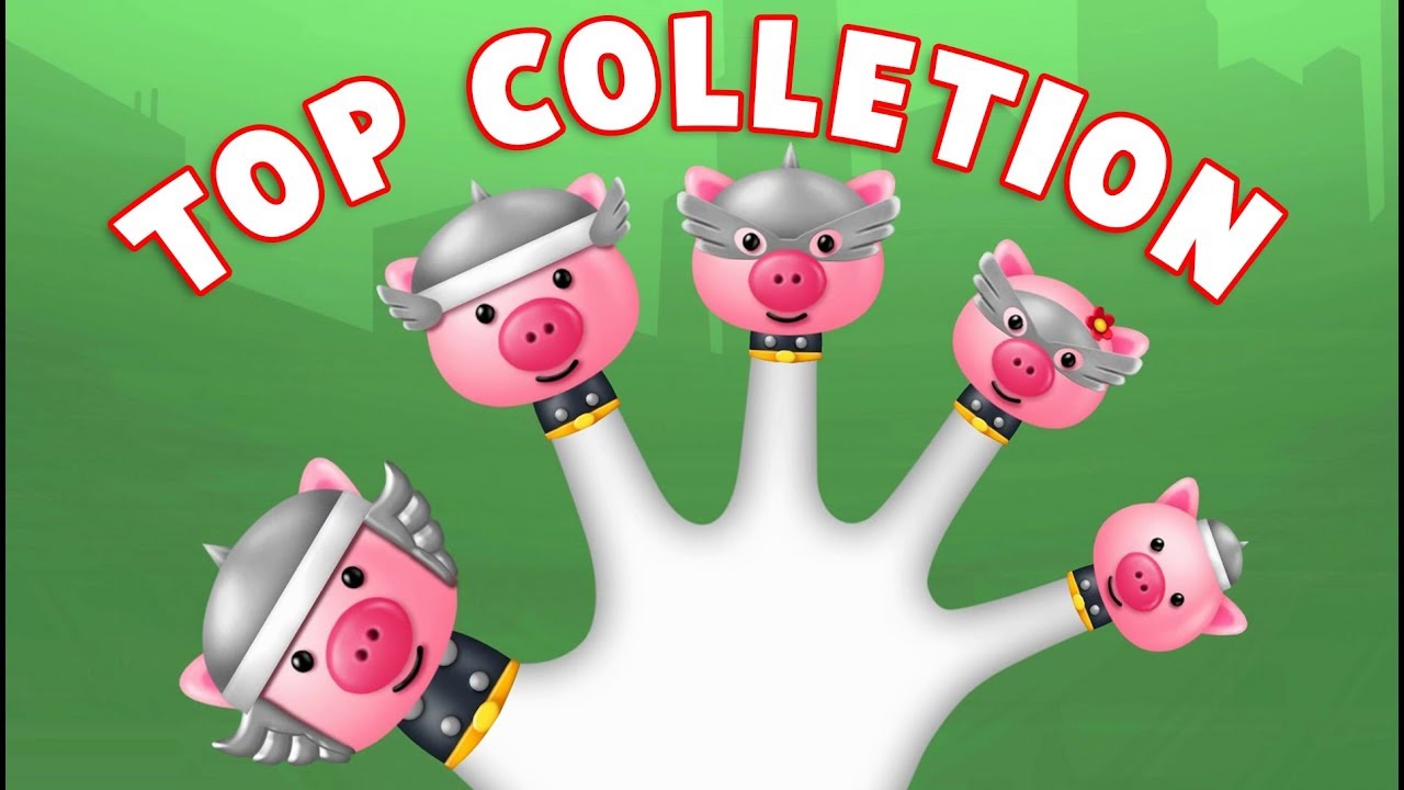 The Finger Family Thor Pig Family Nursery Rhyme | Captain America ...