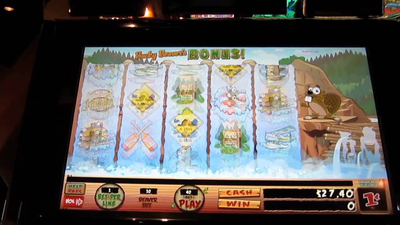 BUCKY BEAVER'S BONUS slot machine - YouTube