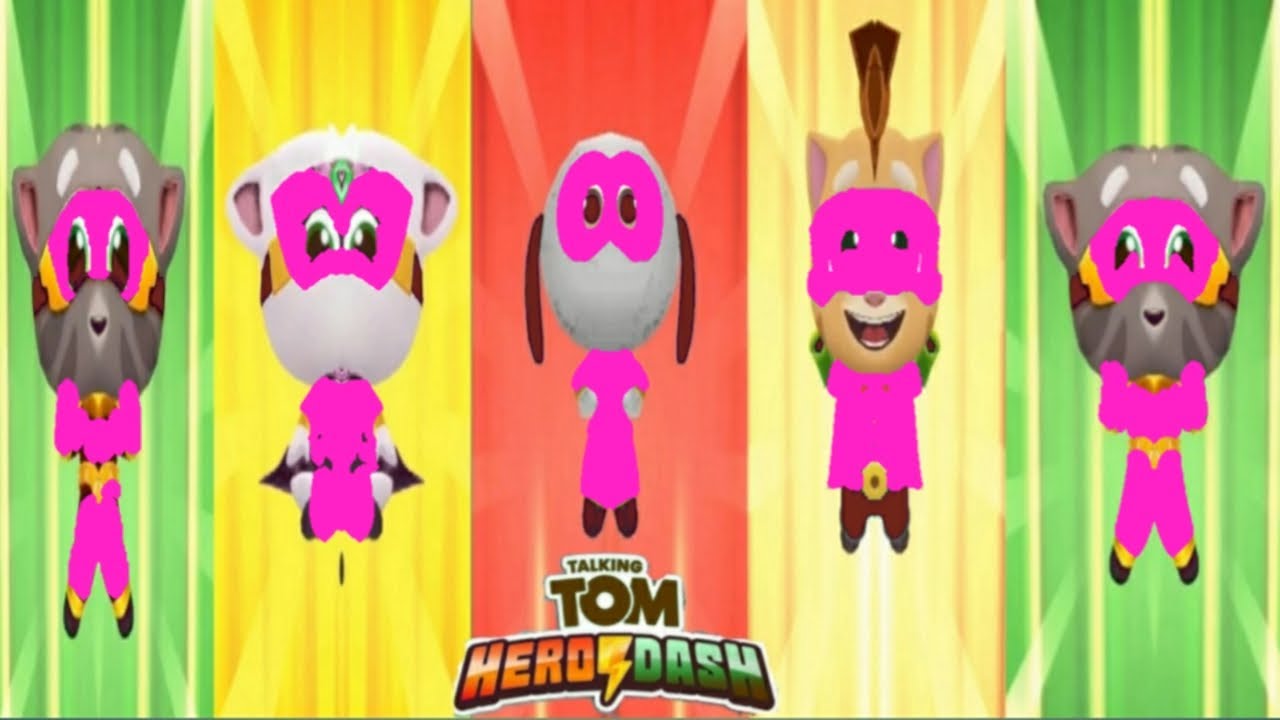 TALKING TOM HERO DASH -- PINK MIRROR HERO CHARACTER CLASSIC FAST RUN ...