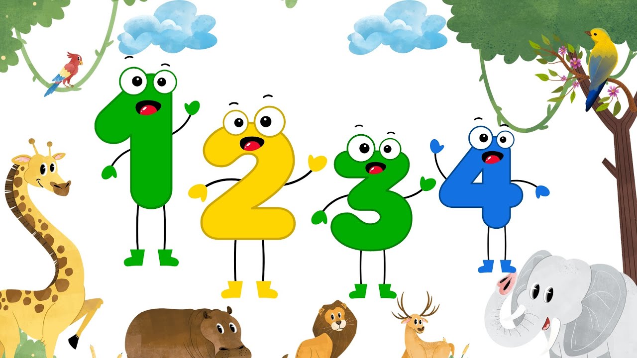 learn 1-10 number song for kids | learn numbers with animals | 123 ...