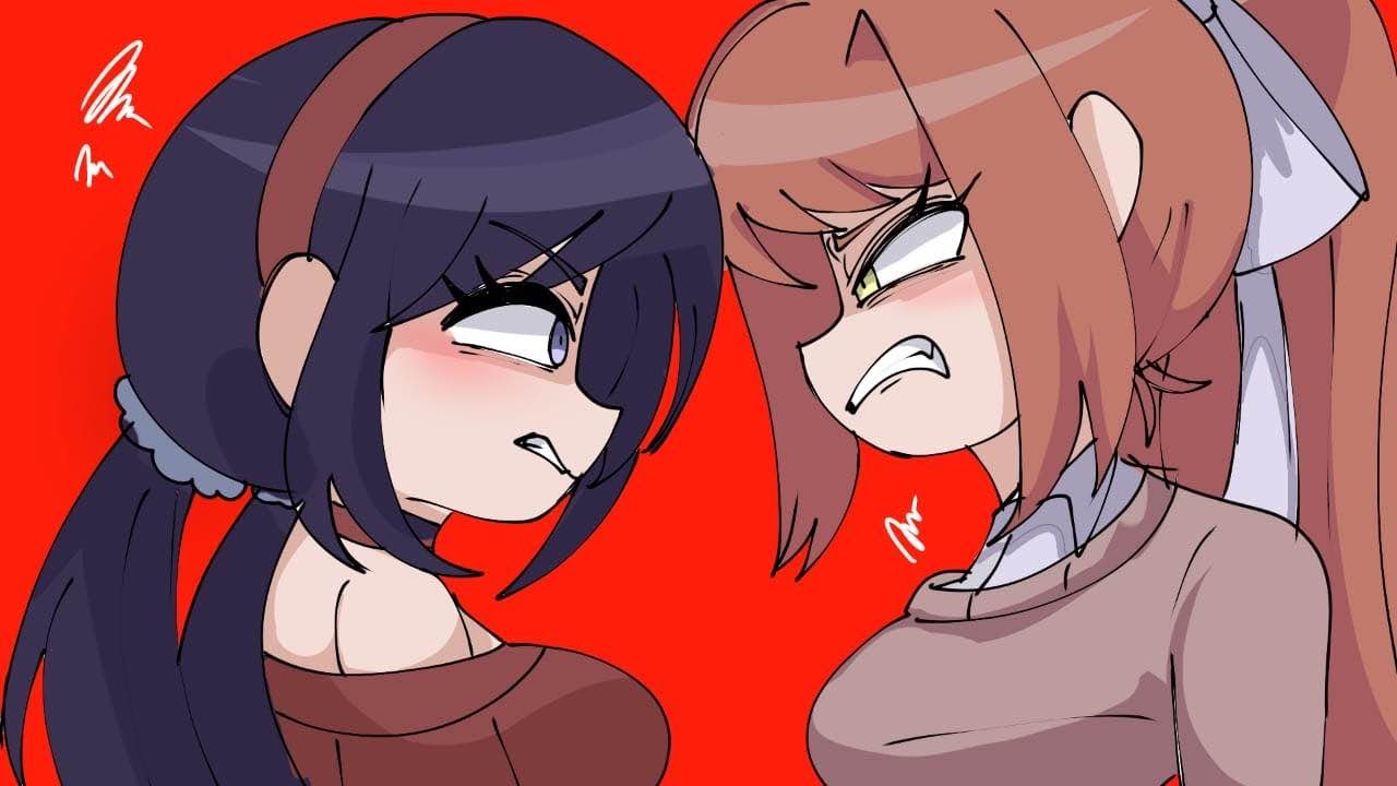 Crazy Mita FIGHTS Monika?! (MiSide x Doki Doki Literature Club Comic Dub) - YouTube