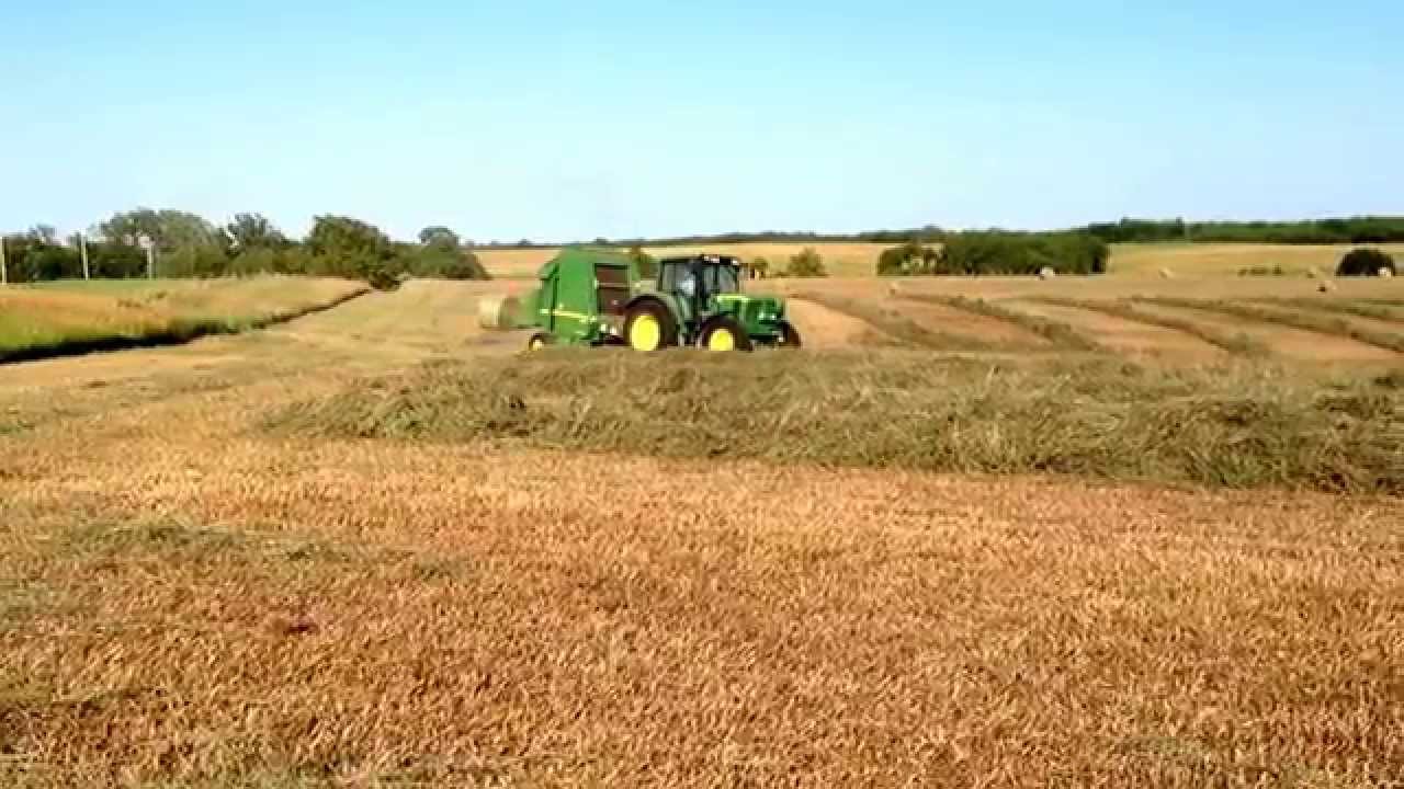 Baling brome hay in Kansas - YouTube