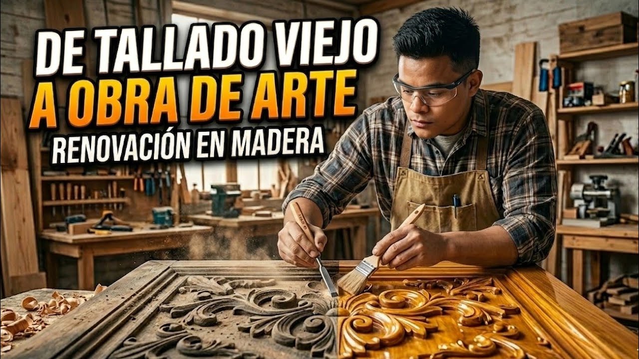 De un tallado viejo a una obra de arte | Renovación en madera - YouTube