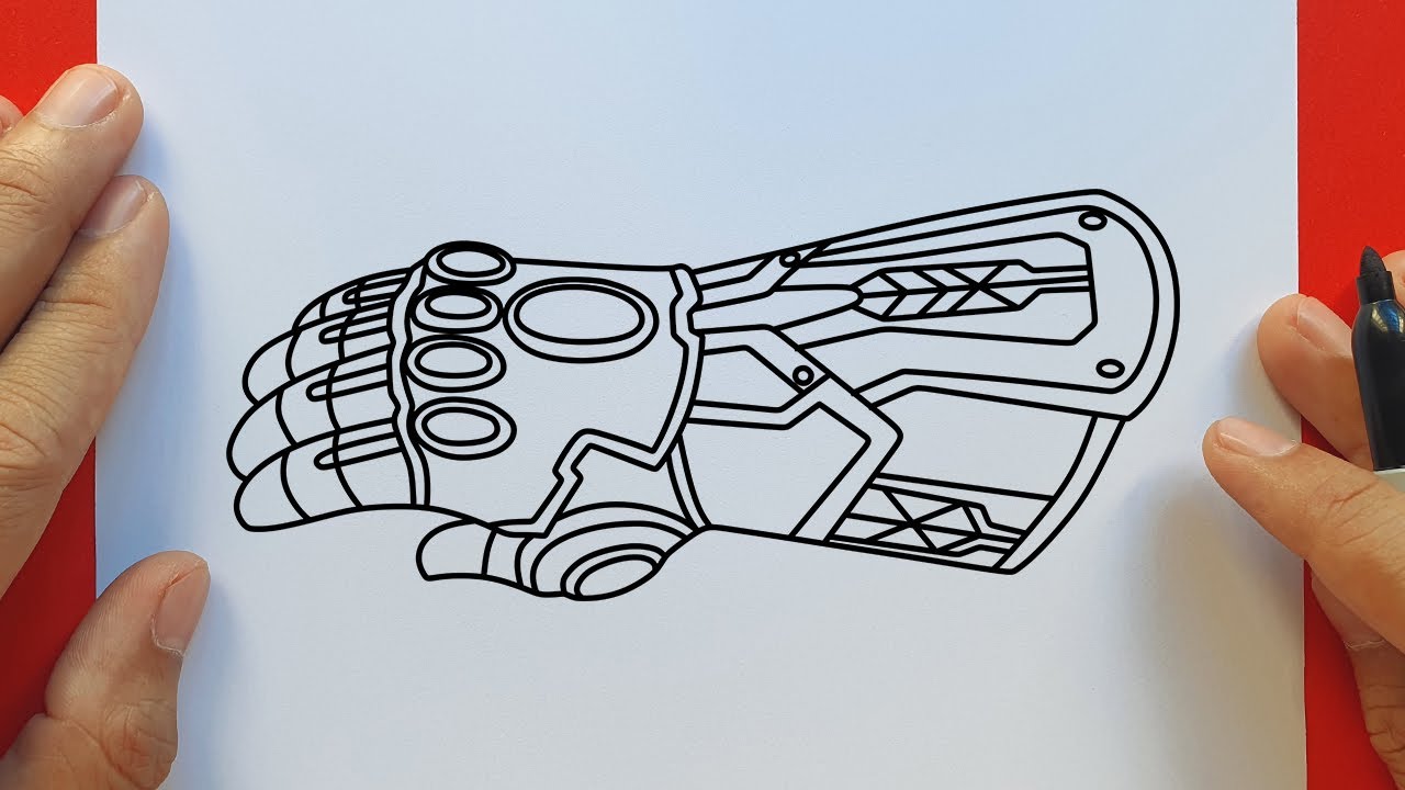 How To Draw Thanos Hand Gauntlet Step By Step - YouTube