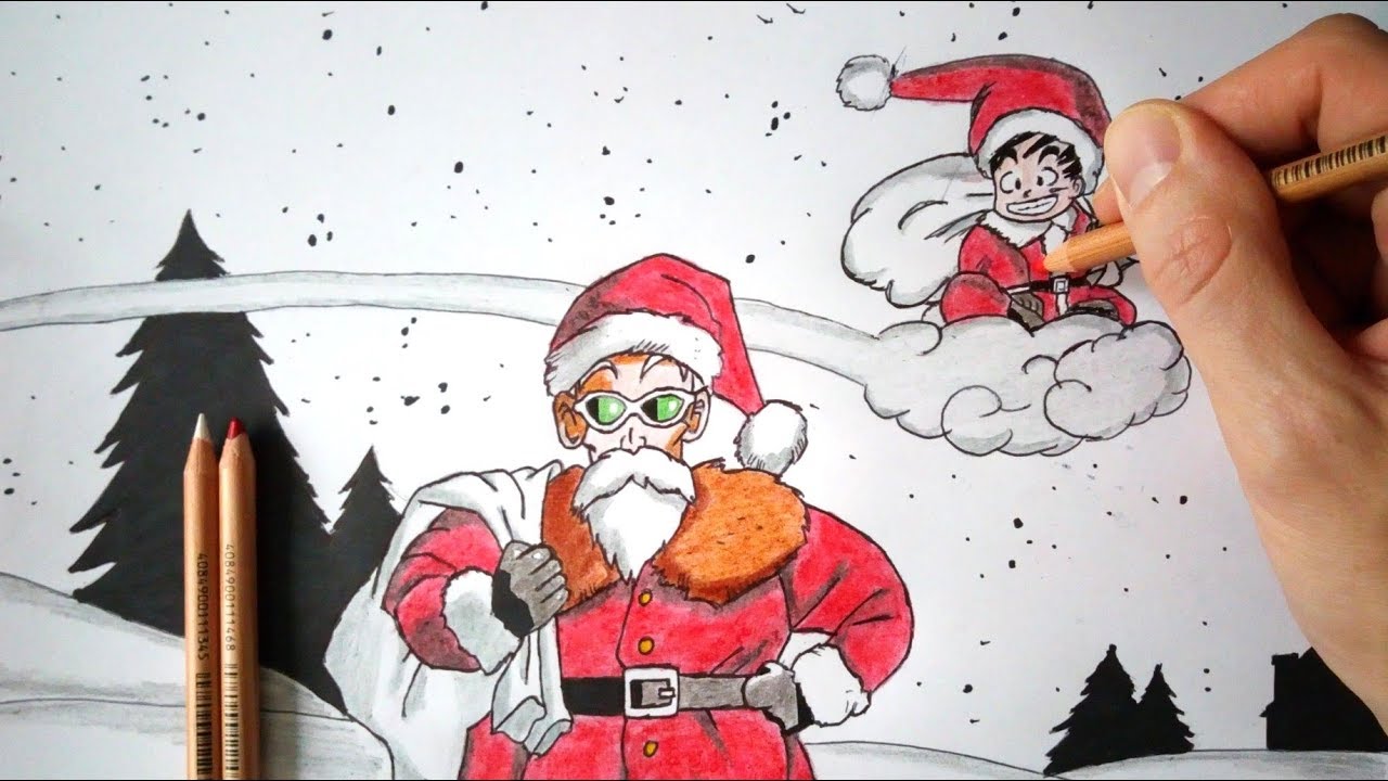Speed Drawing #7 - Christmas Master Roshi | 亀仙人 武天老師 | Dragon Ball ...