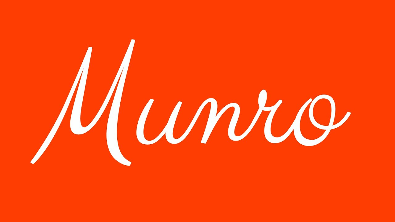 Learn how to Sign the Name Munro Stylishly in Cursive Writing - YouTube
