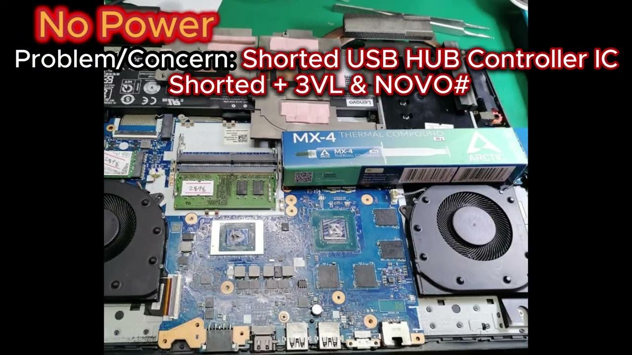 No Power Shorted USB HUB Controller IC Shorted + 3VL & NOVO# - YouTube