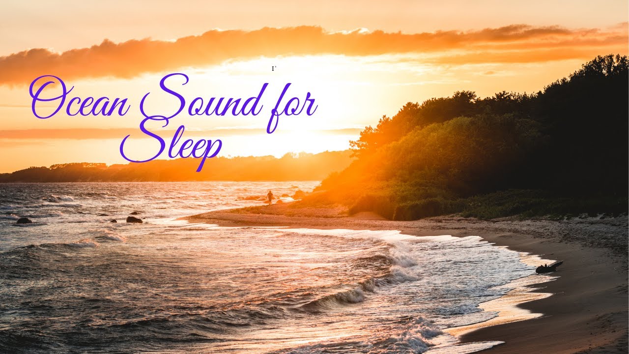 BEACH at sunset. OCEAN waves . SOUND for KEEP deep sleep ,no music ...