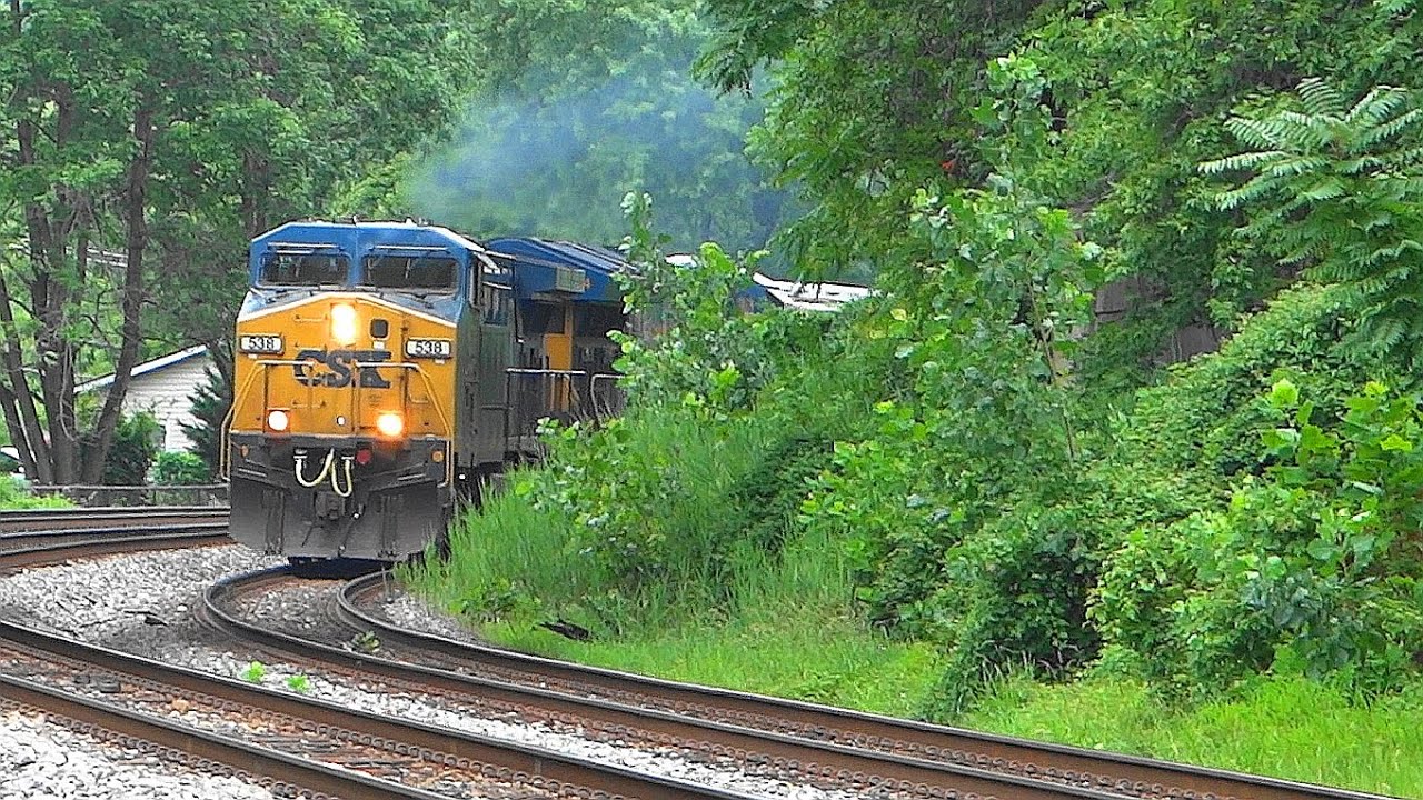 CSX Q370-06 Freight Train East Off The Old Main Line - YouTube