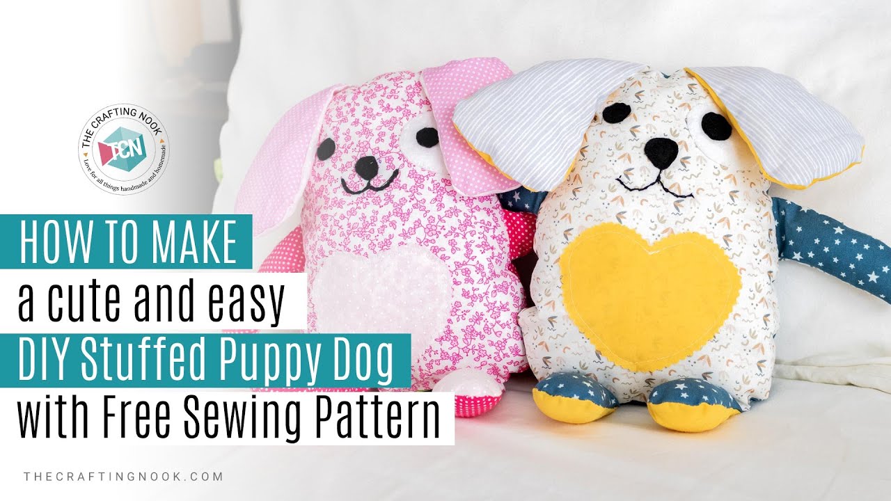 DIY Stuffed Animals: Free Stuffed Dog Sewing Pattern - YouTube
