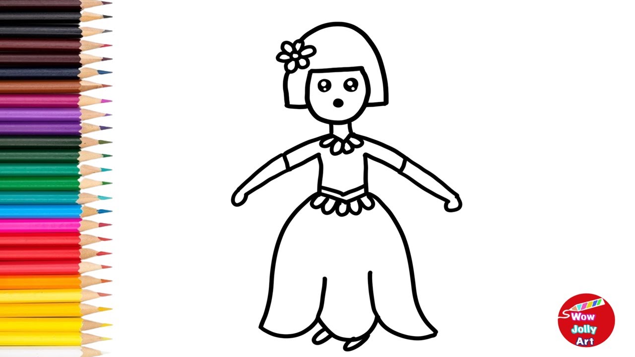 Learn To Draw A Girl Easy, Simple Drawing And Painting - YouTube