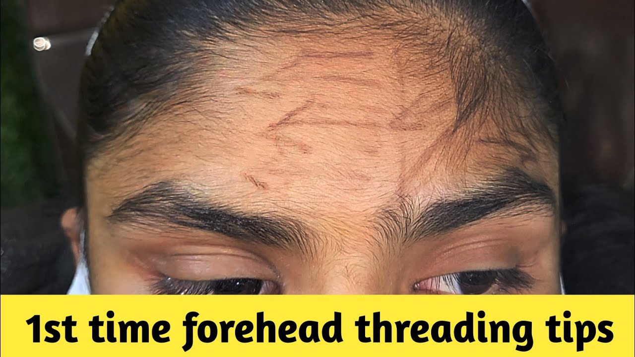 Forehead threading at home | Forehead hairline threading | eyebrow ...