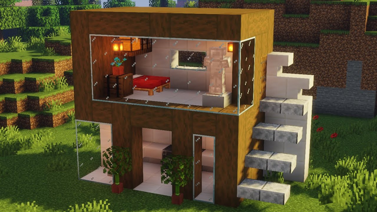 Minecraft I Küçük Ve Basit Modern Ev Nasıl Yapılır - YouTube