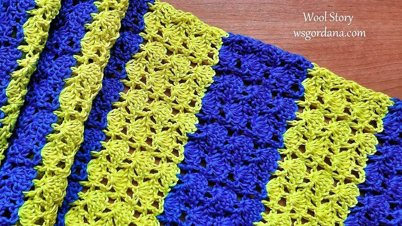 Learn How to Crochet Shell Stitch Pattern for Scarf - YouTube