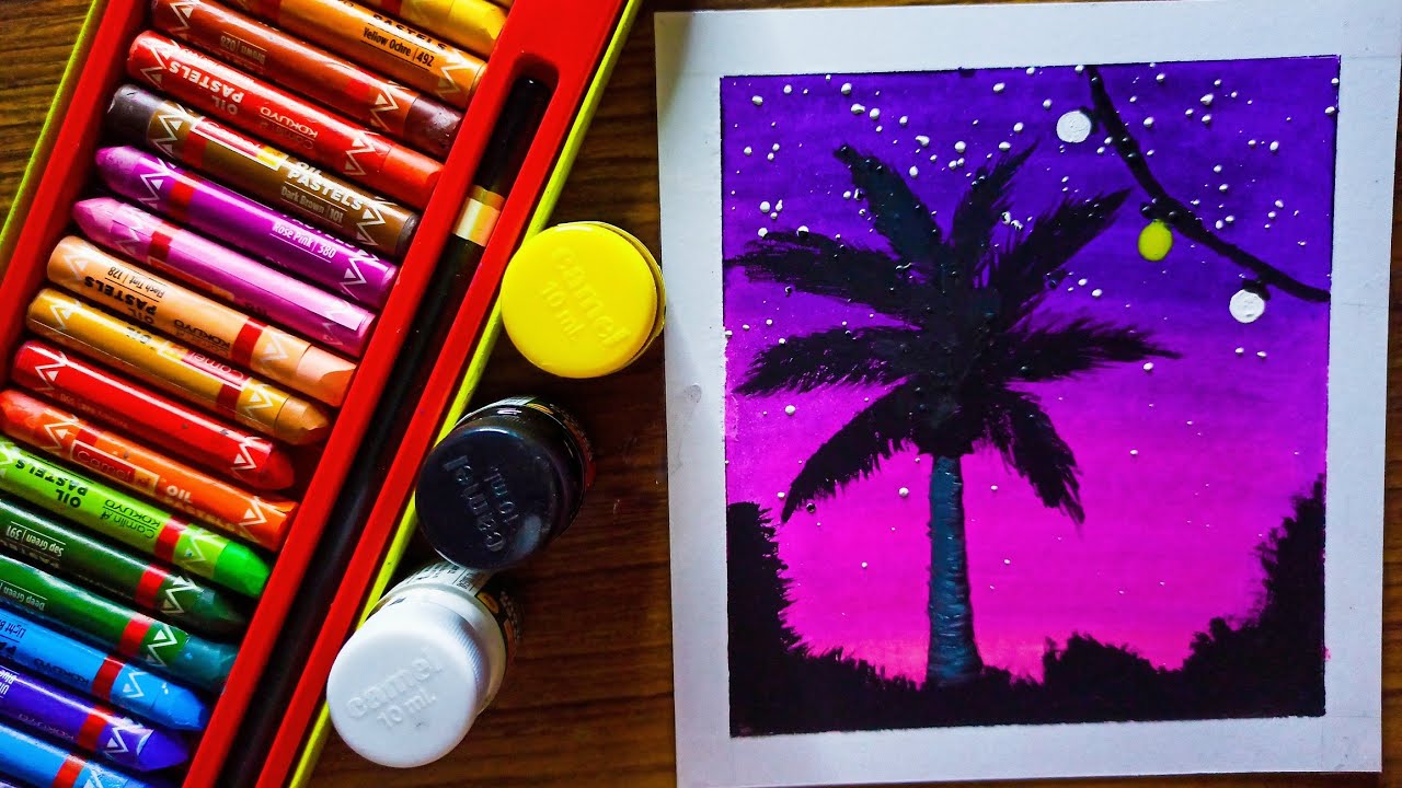 Night Sky Painting Tutorial for Beginners | Acrylic | Step by Step ...