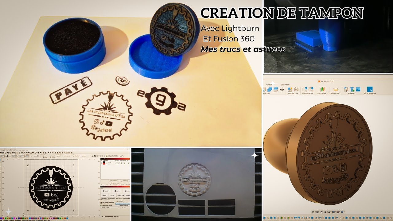 Créez vos Tampon(stamp) avec Lightburn & Fusion 360 - YouTube