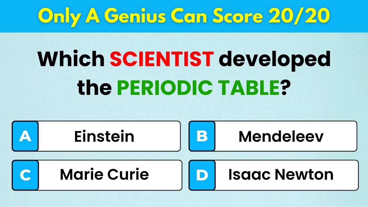 Only a GENIUS can score 20/20 | General Knowledge Quiz #challenge - YouTube