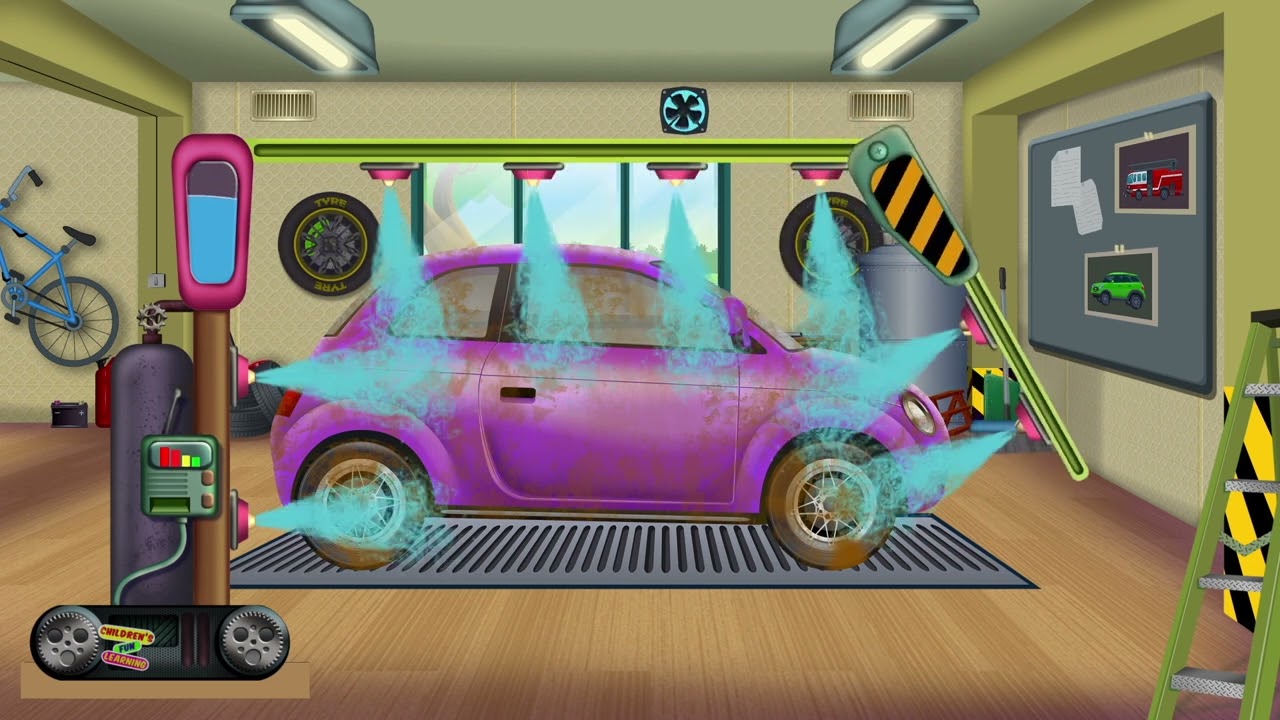 Compact Car Wash, Vehicles Formation And Uses For Kids - YouTube