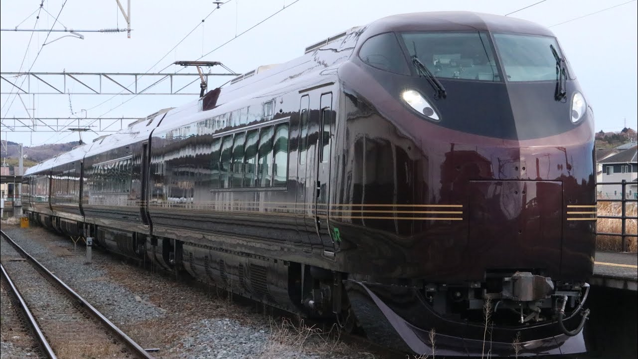 【4K】E655系なごみ 東北本線（利府支線） 利府駅発着 ミュージックホーン - YouTube