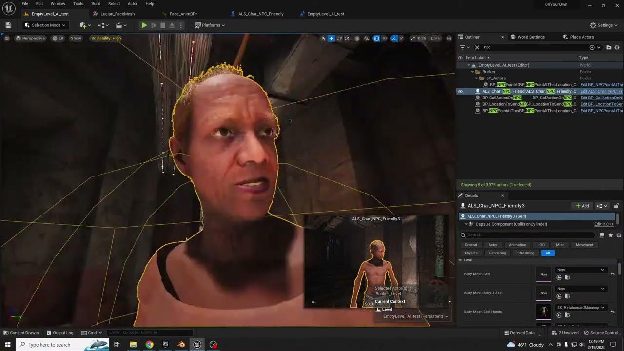 On Your Own video game - Unreal Engine - Metahumans and ALSV4 - YouTube