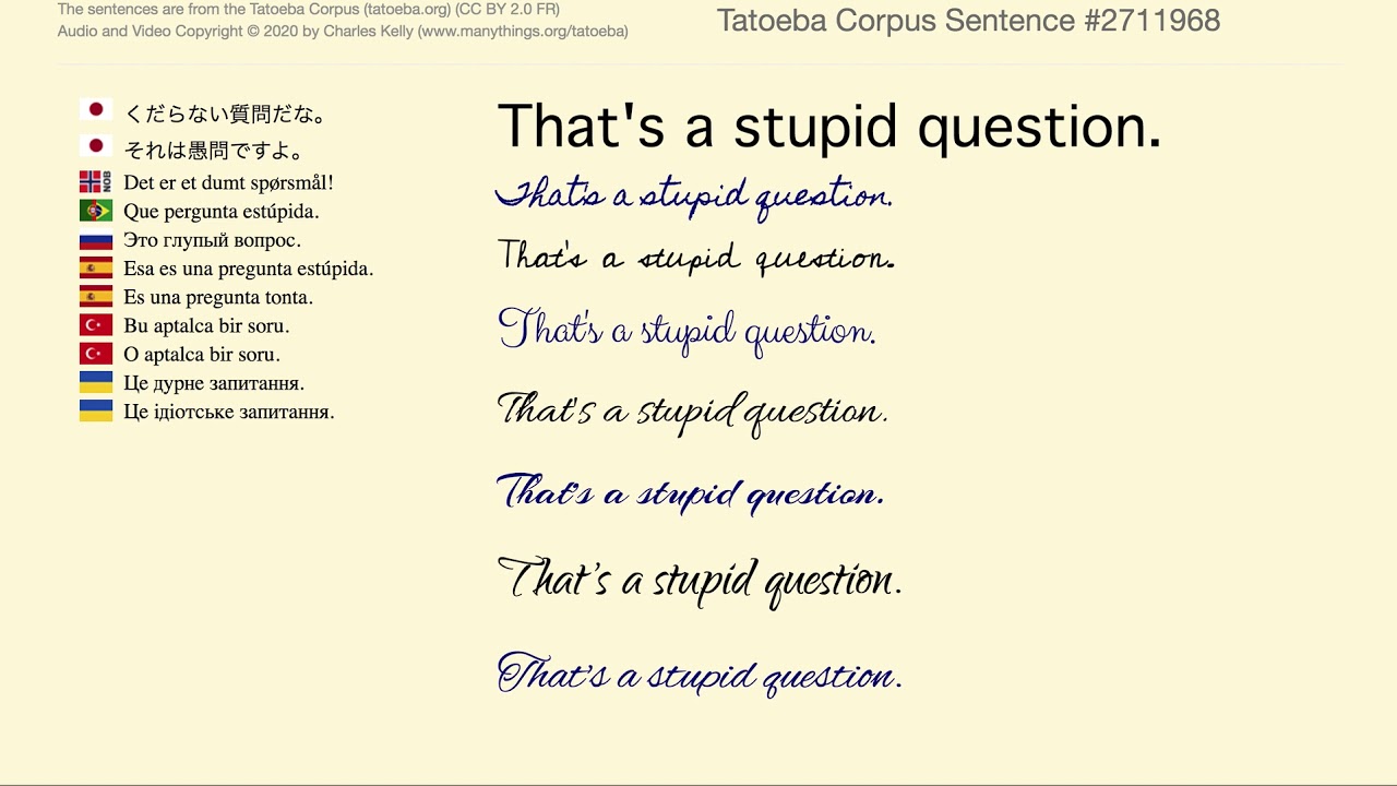 English Sentences 001 from the Tatoeba Corpus (20 minutes with a Real ...