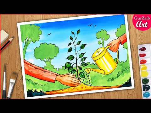 Plant trees\save trees easy poster making || Van Mahotsav poster ...