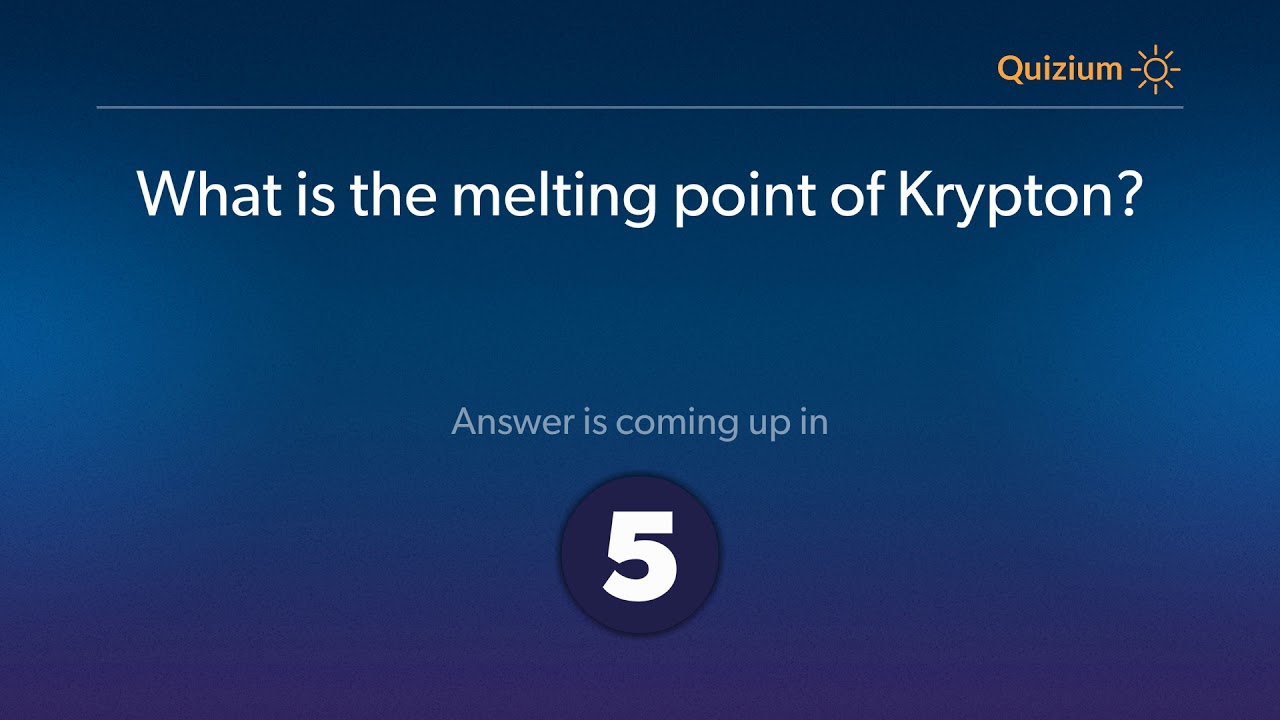 What is the melting point of Krypton? Krypton Quiz - YouTube