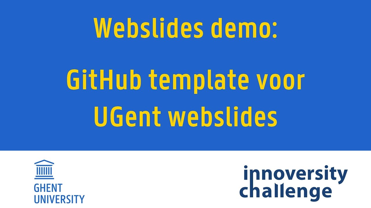 Open webslides demo: GitHub template voor UGent webslides - YouTube