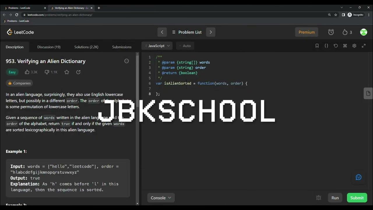 EN) Leetcode 953. Verifying an Alien Dictionary - YouTube
