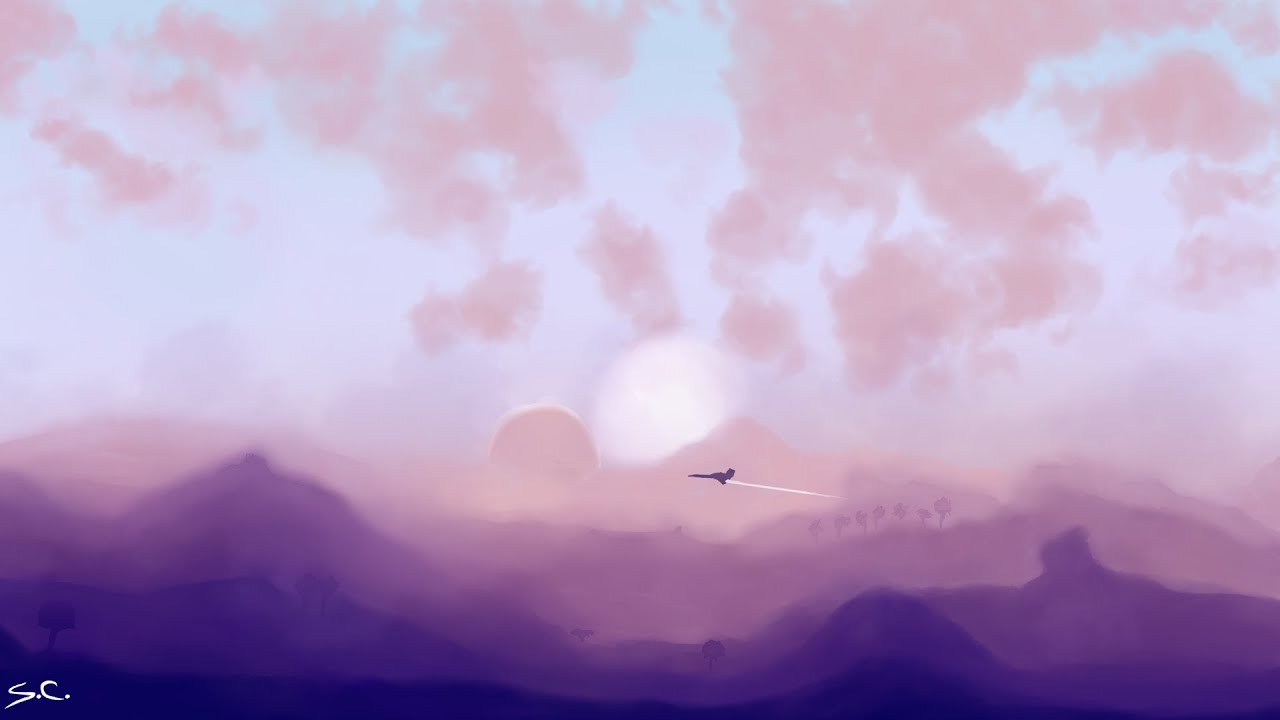 Clip Studio Paint digital painting time lapse • Alien landscape #1 • By ...