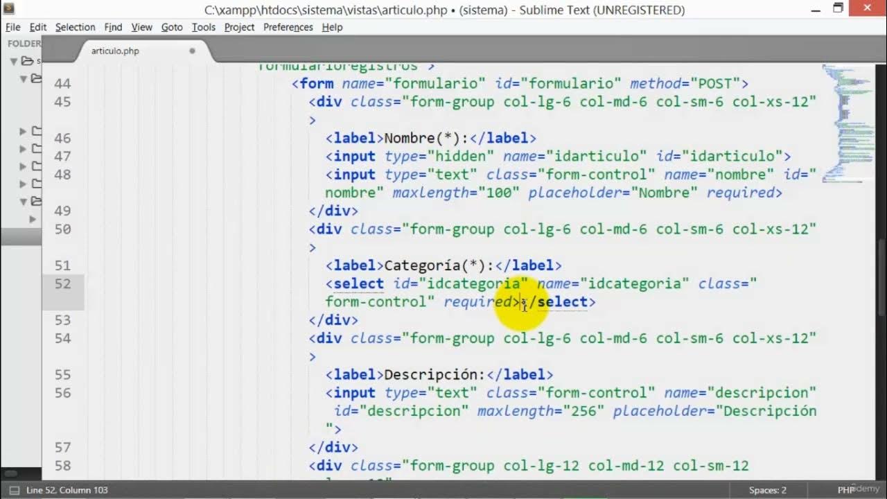 32 Sistema PHP Formulario HTML y CSS para insertar registros en tabla ...