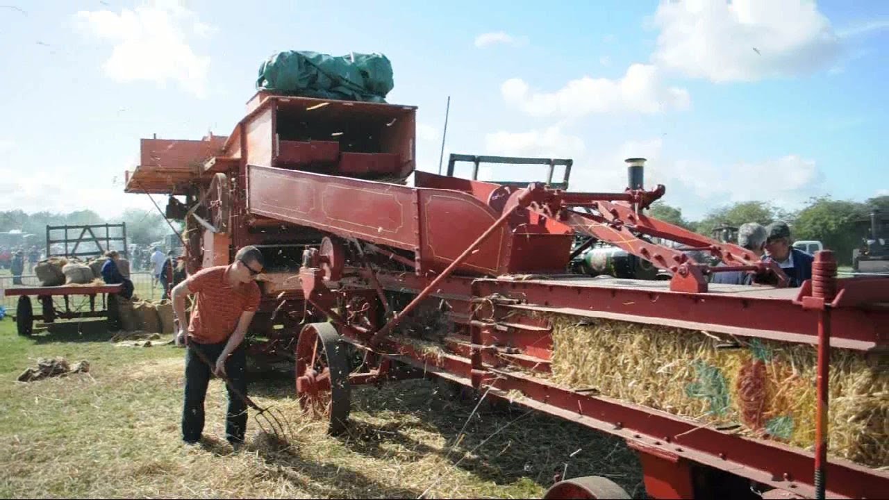 Marshall Threshing Machine & Baler Working at Haddenham Steam Rally ...