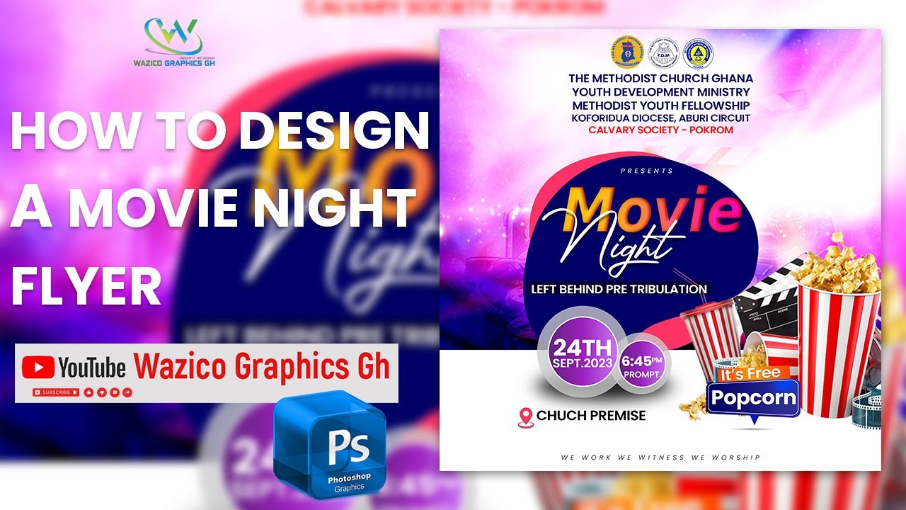 HOW TO DESIGN A MOVIE NIGHT FLYER IN PHOTOSHOP - YouTube