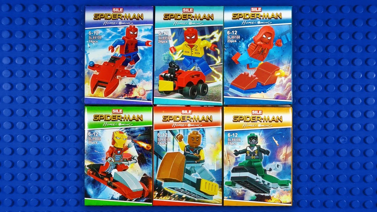 LEGO Spider-Man Homecoming Minifigures (knock-off) SL89108 - YouTube