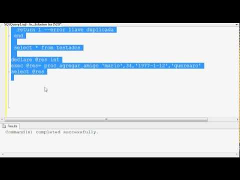Tutorial SQL usando Ms SQL Server 2008 R2, parte 22 CREATE PROCEDURE ...