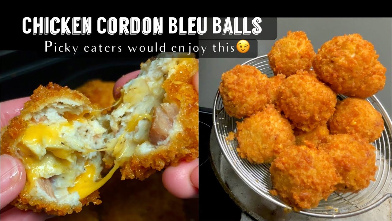 Chicken Cordon Bleu Balls | Kids would love this! - YouTube