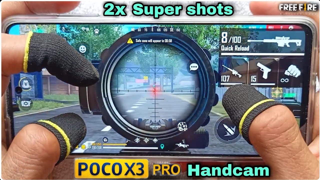 Poco x3 pro free fire gameplay test 2 finger handcam m1887 onetap ...