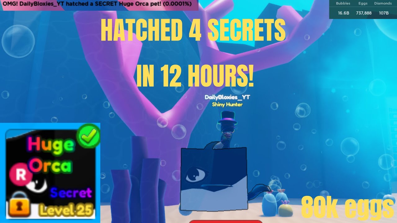 I hatched Atlantis eggs for 12 hours and hatched 4 secrets! bubble gum ...