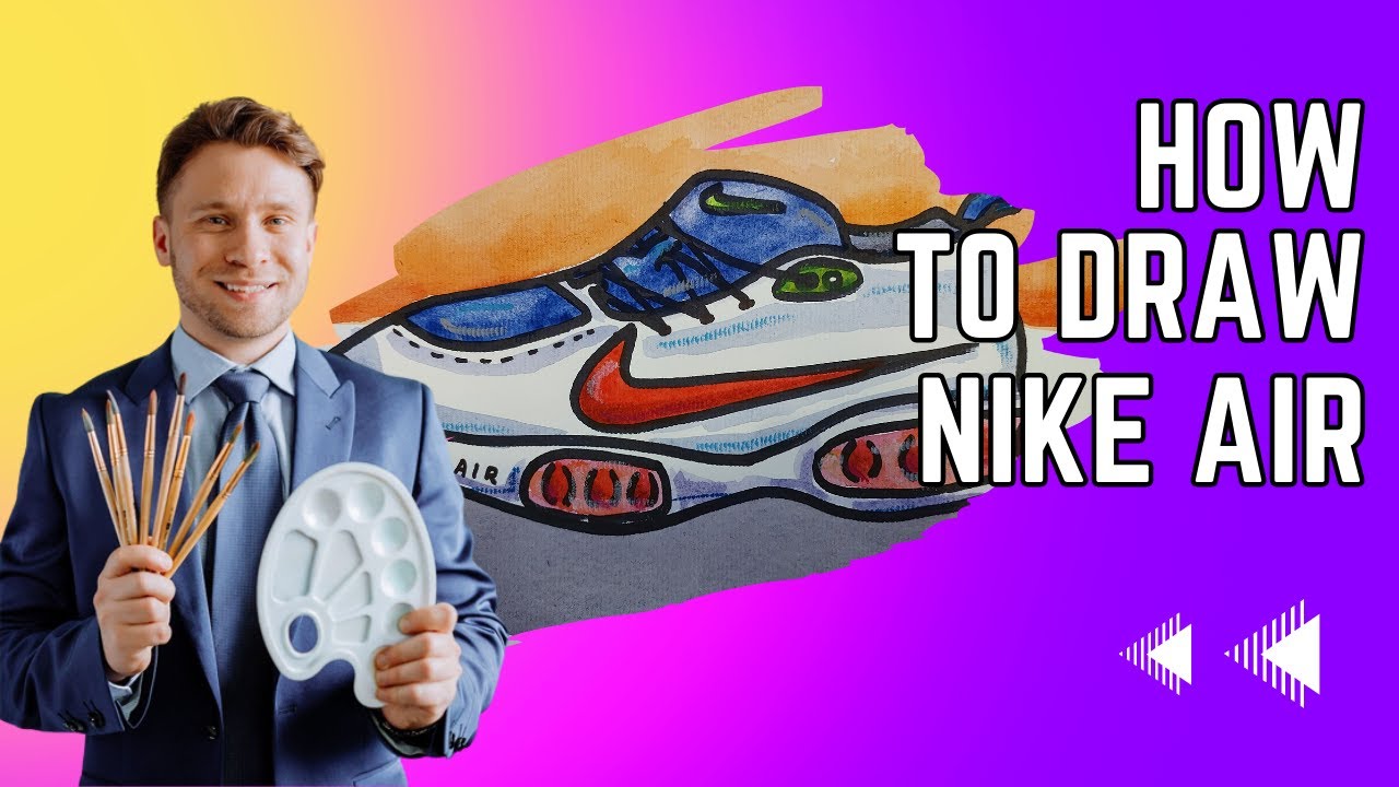 How to draw NIKE AIR 👟 | Sneakers | Sport | NIKE logo - YouTube