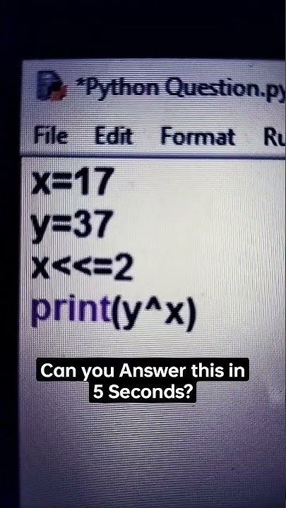 Can You Answer This In 5 Seconds Python Pythonforbeginners Shorts Youtube