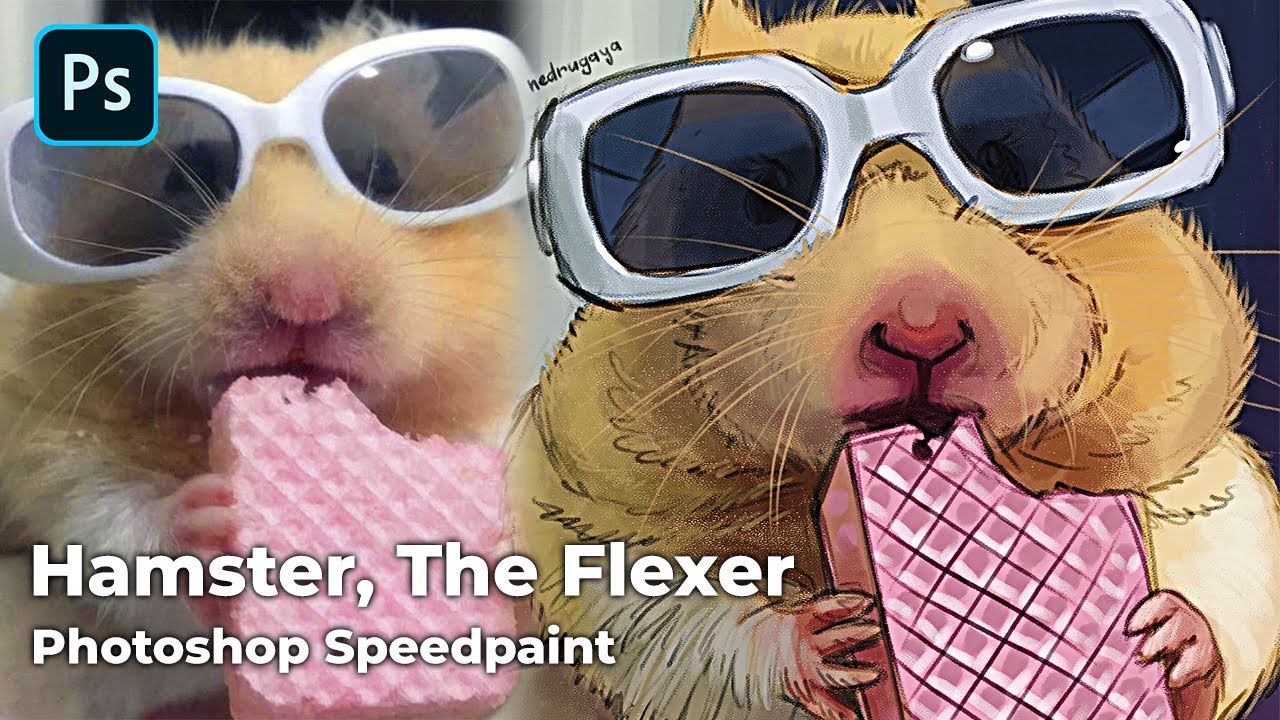 Hamster, The Flexer - Speed Art #Photoshop - YouTube