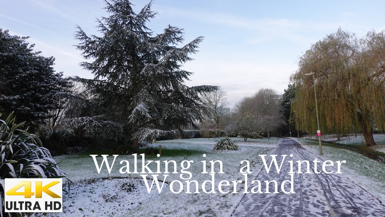 Basingstoke Eastrop Park Snow fall | Keep Walking 4K - YouTube