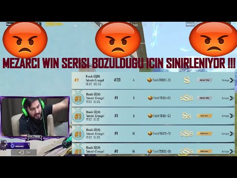 MEZARCI WİN SERİSİ BOZULDUĞU İÇİN SİNİRLENİYOR - PUBG MOBİLE