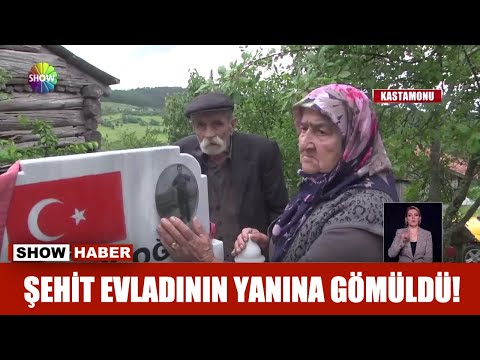 Şehit evladının yanına gömüldü!