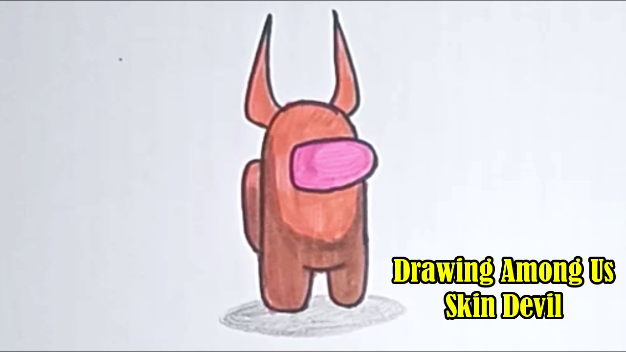 Cara Gambar Among Us Skin Devil | Drawing Among Us for Beginner - YouTube