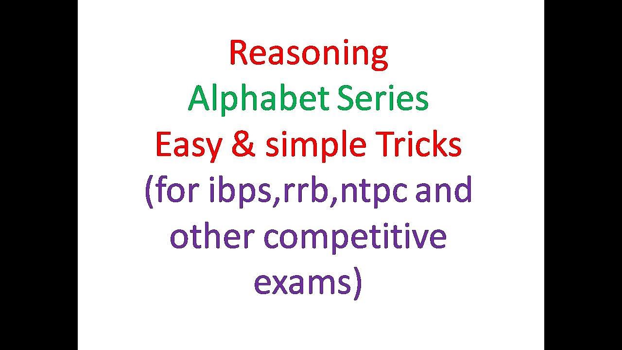 Reasoning-Alphabet series Easy and simple tricks #learning confidently ...