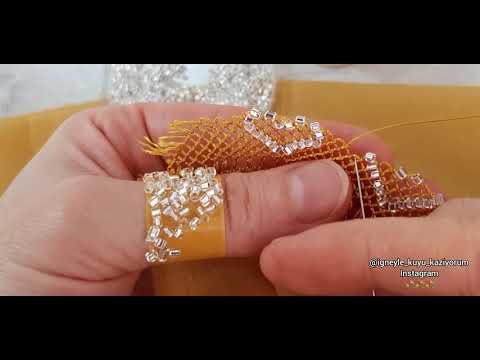 Kristal boncuklu kalp modeli